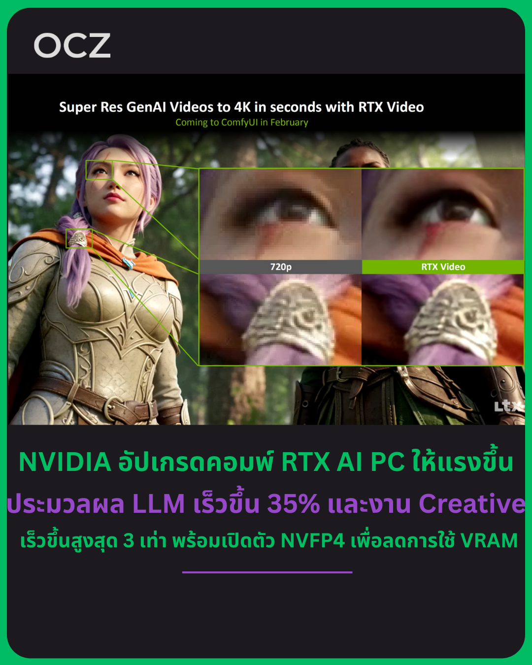 NVIDIA อัปเกรดคอมพ์ RTX AI PC ให้แรงขึ้นอีก: ประมวลผล LLM เร็วขึ้น 35% ...